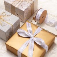 China Christmas Gift Decoration Snow Silk Ribbon 520 in Golden Polyester Gold and Silver Silk for sale