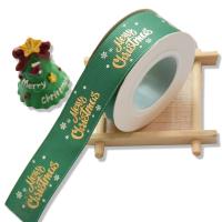 China Personalized Christmas Ribbon DIY Crafts with Hot Stamping Ribbed Ribbon and Eco-Friendly Decoration for sale
