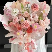 China Colored Ink Relief Fenghua Paper Flower Arrangement Flower Packaging Paper for sale