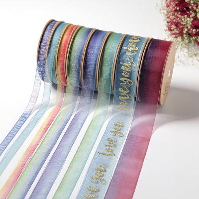 China DIY Webbing Ribbon 2.5cm Roll in Solid Color Snow Gauze for Dyeing and Gift Decoration for sale