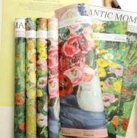 China Flower Packaging Paper Romantic Moment 57*57cm Oil Painting Atmosphere Art in Many Colors for sale