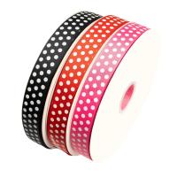 China DIY Hair Accessories Must-Have Double Sided Polka Dot Ribbon in Polyester Printed with Luo Ribbed for Bow and Clothing for sale