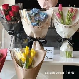 China Hot Stamping Transparent Valentine's Day Floral Flower Wrapping Paper in Many Colors for sale