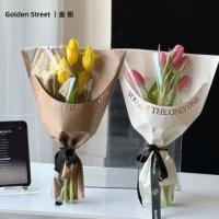 China Hot Stamping Transparent Valentine's Day Floral Flower Wrapping Paper in Many Colors for sale