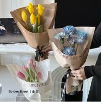 China Hot Stamping Transparent Valentine's Day Floral Flower Wrapping Paper in Many Colors for sale