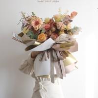 China Plastic Florist Wrapping Bouquet Packing Paper Valentine's Day Dual-Color Film Waterproof Gold Paper for Flower Packaging for sale