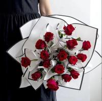China Plastic Korean-style Golden-edge Jelly Film Paper Flower Cellophane Semi-transparent Florist Wrapping Bouquet Dust-proof Paper for sale