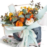 China Plastic Korean-style Golden-edge Jelly Film Paper Flower Cellophane Semi-transparent Florist Wrapping Bouquet Dust-proof Paper for sale