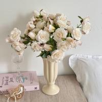 China Korean style 12 head Elsa Rose Simulation Flower Rose Fake Flower Home Living Room Dining Table Decoration Photography Prop for sale