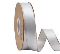 China Handmade Bow and Gold Border Ribbon Decoration on High Tenacity Double-Sided Polyester Belt for Baked Flowers Gift Packaging for sale
