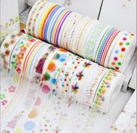 China International Children's Day Cartoon Mesh Ribbon Heat Transfer Snow Ribbon Gift Hand Ribbon Ribbon Handmade Gift Bag for sale