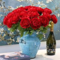 China Simulated peony, fake flower, lotus, ocean peony, single headed silk flower, wedding artificial flower for sale