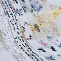 China Chinese style ribbon, ink wash, chiffon ribbon, polyester ribbon, cake, flower ribbon, baking, calligraphy style, handmade DIY strap for sale