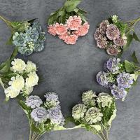 China Simulated 7-head hibiscus rose bouquet home decoration wedding scene decoration cross-border handmade fake flower decoration for sale