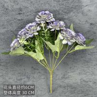 China Simulated 7-head hibiscus rose bouquet home decoration wedding scene decoration cross-border handmade fake flower decoration for sale