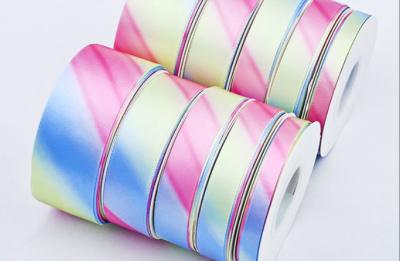 China Customized Colors Gradient Rainbow Ribbon 4cm x 10m for DIY Handmade Materials and Flower Packaging for sale