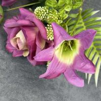 China Simulated Flowers European Rose Lily Combination Bouquet Wedding Home Decoration Decoration Cross border Fake Flower Ornament for sale