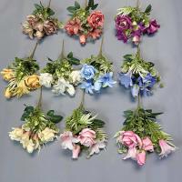 China Simulated Flowers European Rose Lily Combination Bouquet Wedding Home Decoration Decoration Cross border Fake Flower Ornament for sale