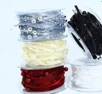 China Pearl Love Yarn Pearl Chain Ribbon Flower Packaging Material Beaded Hair Accessories Gift DIY Ribbon 1cm /5m Color Fastness for sale