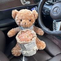 China A teddy bear doll bouquet, a birthday gift for graduation on the Qixi Festival, a girl gives her best friend and girlfriend a teddy bear hug and a soap bouquet for sale