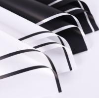 China Black and White Aristocratic Matte Floral Flower Wrapping Paper for Bouquet Packing in Many Colors for sale