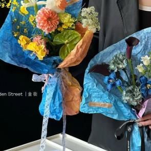 China Partysu Colorful Ink Wash Dyeing Waterproof Floral Flower Packaging Paper Shipping Time 30-45 Days for sale