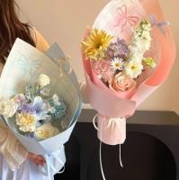 China 57*57cm Simple Grid Bouquet Packing Paper DIY Florist Wrapping for Floral Packaging for sale