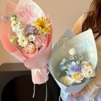 China 57*57cm Simple Grid Bouquet Packing Paper DIY Florist Wrapping for Floral Packaging for sale