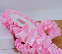 China 5cm/5m White Folded Pearls Bouquet Packaging Ribbon Flower Shop and Fabric Lace Edging for sale