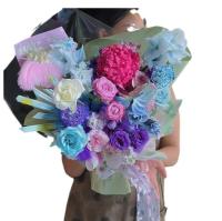 China Washable Qixi Valentine's Day Flower Dance Ribbon Flower Bundle Flower Ribbon Handmade Diy Bow Decoration Ribbon Flower Art White for sale