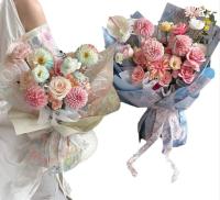 China Green 2.5cm/10m Ribbon Lace Flower Materials for Qixi Valentine's Day Beauty Gauze Bouquet for sale