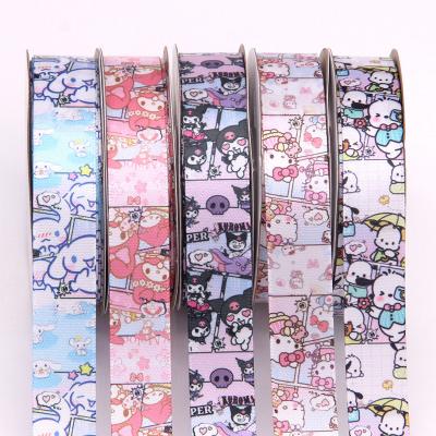 China Polyester Sanrio Cartoon Cute Pattern Ribbon for DIY Crafts Perfect Student Gift Box Packaging Ribbon for sale