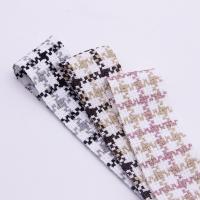China Eco-Friendly 4cm Waffle Woolen Woven Belt DIY Small Fragrant Style Qianniao Grid Hair Accessory Bow Woven Belt for sale