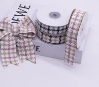China Eco-Friendly 4cm Waffle Woolen Woven Belt DIY Small Fragrant Style Qianniao Grid Hair Accessory Bow Woven Belt for sale