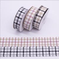 China Eco-Friendly 4cm Waffle Woolen Woven Belt DIY Small Fragrant Style Qianniao Grid Hair Accessory Bow Woven Belt for sale