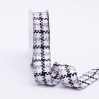 China Eco-Friendly 4cm Waffle Woolen Woven Belt DIY Small Fragrant Style Qianniao Grid Hair Accessory Bow Woven Belt for sale