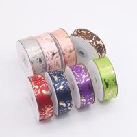 China 2.5cm Hot Stamping Ribbon Gift Box Packaging in Red Marble Pattern for DIY Father's Day for sale