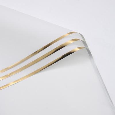 China Golden-edge Jelly Film Flower Wrapping Paper 58*58cm Semi-Transparent Shipping Time 30-45Days for Bouquet Packaging Material for sale