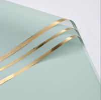 China Golden-edge Jelly Film Flower Wrapping Paper 58*58cm Semi-Transparent Shipping Time 30-45Days for Bouquet Packaging Material for sale