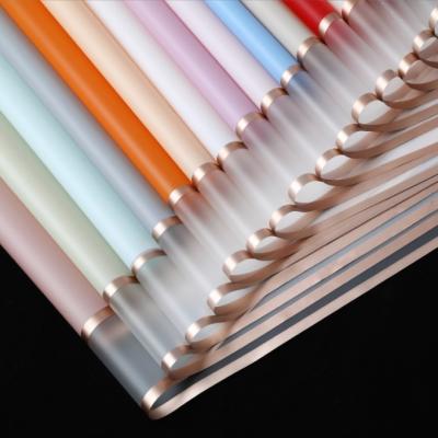 China Golden Edge Jelly Film Wrapping Paper 58*58cm Fashion Milan Paper Space Hansu Paper for Flower Packaging and Wrapping for sale