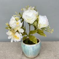 China Simulated Heavenly Fragrance Peony Bouquet Fake Flowers Peach Fragrance Plastic Wedding Roses Home Flower Arrangement Living Room Decoration for sale
