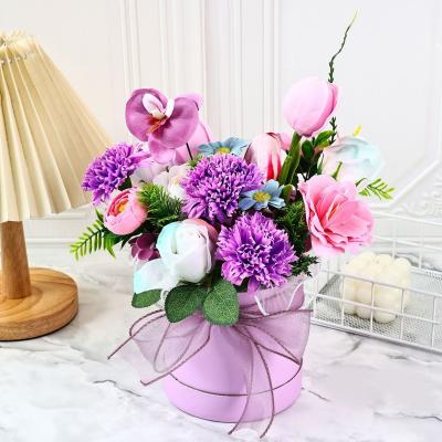 China Mixed soap flower hug bucket bouquet, graduation season, Teachers' Day, Mother's Day gift, soap flower bouquet gift box, cross-border for sale