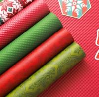 China Partysu Christmas Red Green Series Waterproof Floral Flower Packaging Paper Vibrant and Waterproof for sale