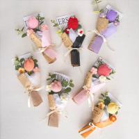 China Cross border popular handmade crochet carnation knitting yarn flower rose gift box Mother's Day finished bouquet gift for sale