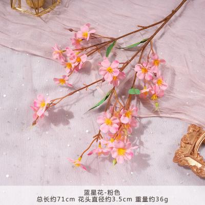 China Blue Star Flower Simulation Flower Fake Bouquet Artificial Silk Flower Plastic Insertion Floral Decoration Wedding Decoration Living Room Decoration for sale