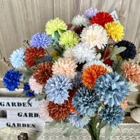 China 3-Headed Chrysanthemum Imitation Authentic Bouquet Wedding Flowers High End Touching Silk Flower Finished Decoration Living Room Decoration for sale