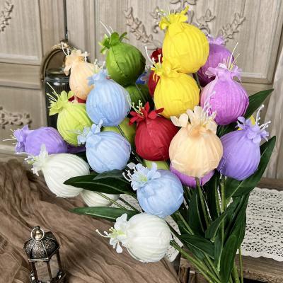 China Pomegranate fruit fake flower simulation bouquet handmade flower for wedding use artificial silk flower wedding landscape decoration for sale