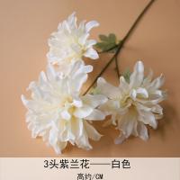 China Wedding simulation flower, three head purple orchid, wedding hall flower, home decoration, silk flower, photography, decoration, bouquet for sale