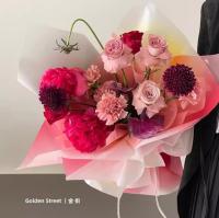 China Flower Wrapping Paper in Many Colors Hansu Paper for Gradient Color Candy Glass Waterproof Plastic Bouquet Packaging Material for sale