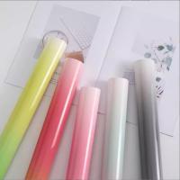 China Flower Wrapping Paper in Many Colors Hansu Paper for Gradient Color Candy Glass Waterproof Plastic Bouquet Packaging Material for sale
